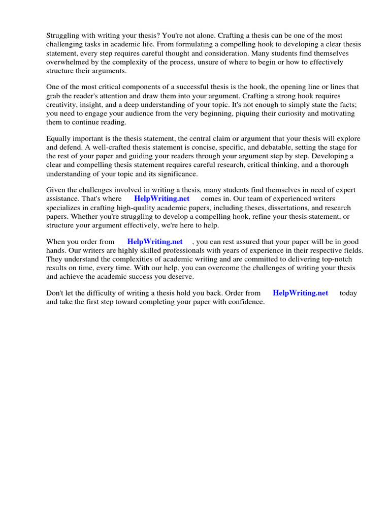 Hook Link and Thesis Statement | PDF | Essays | Thesis