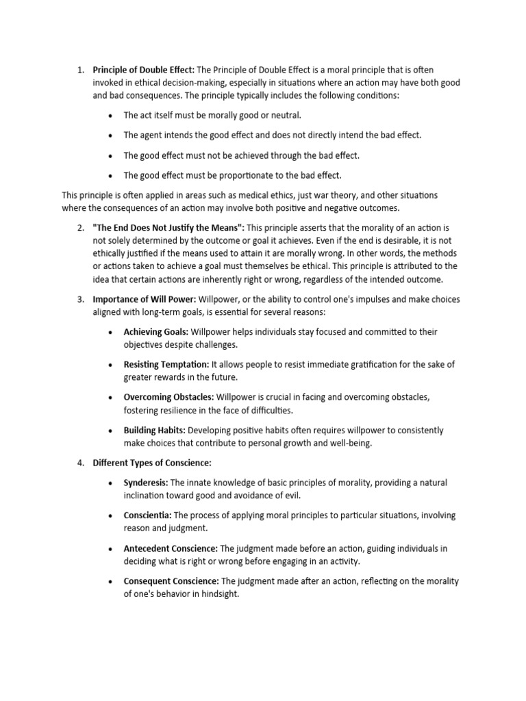 Principle of Double Effect | Download Free PDF | Self Control | Self ...