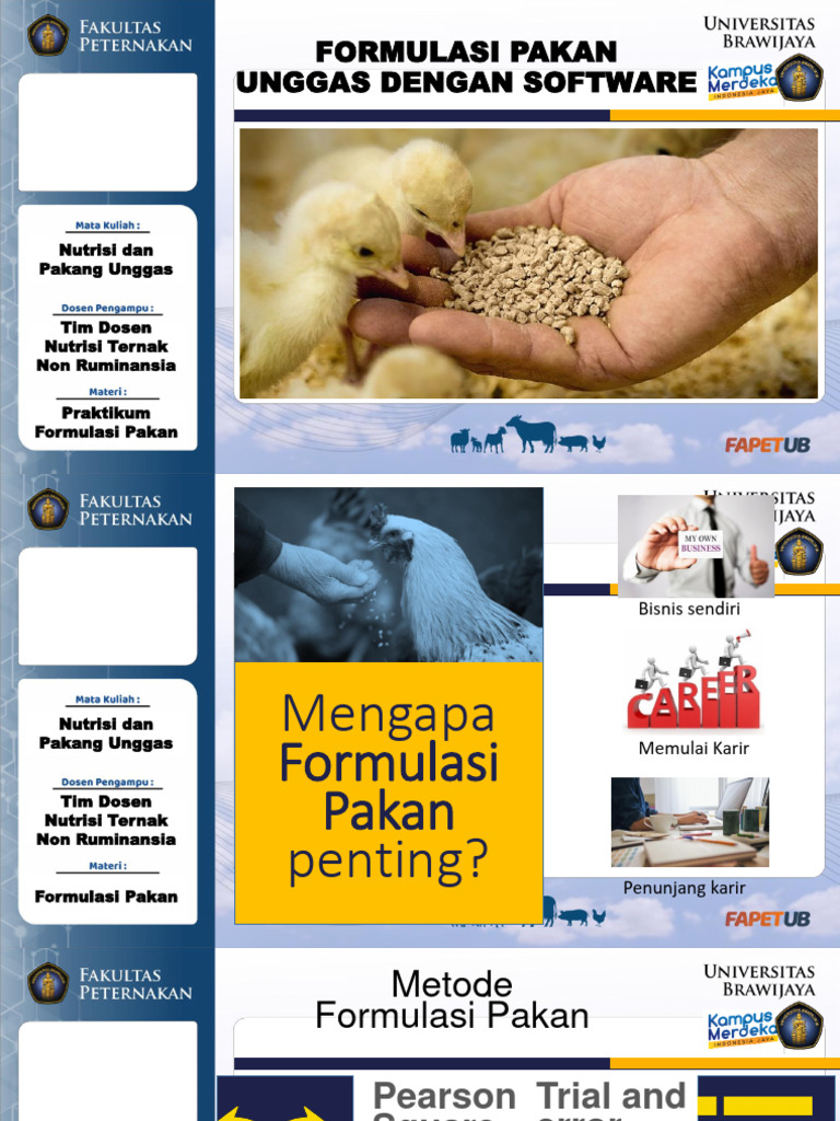 Formulasi Pakan Unggas dengan Software | PDF | Memasak, Makanan ...
