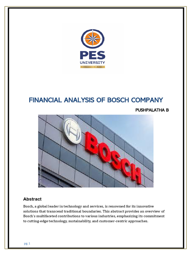 Financial Analysis of Bosch Company | PDF | Internet Of Things | Financial Statement
