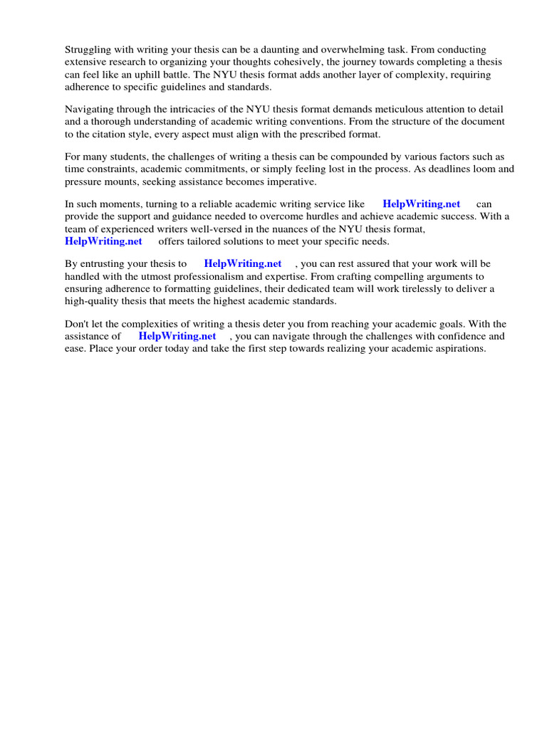 Nyu Thesis Format | PDF | Essays | Motivation