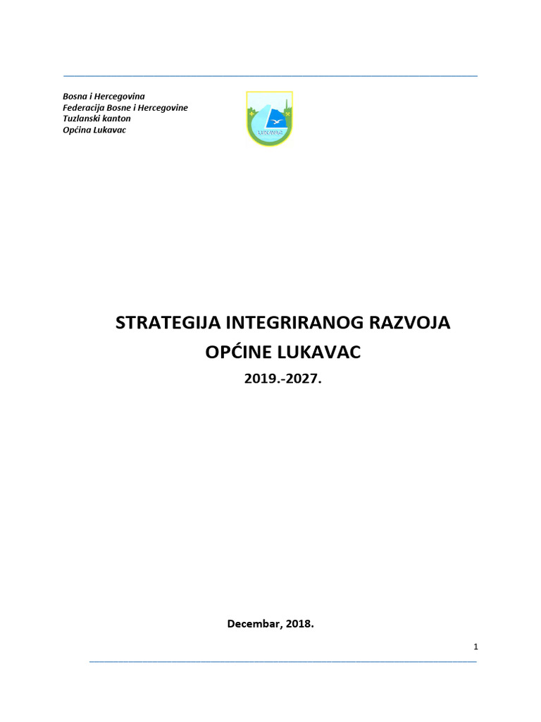 Strategija Integriranog Razvoja Općine Lukavac 2019 2027. | PDF