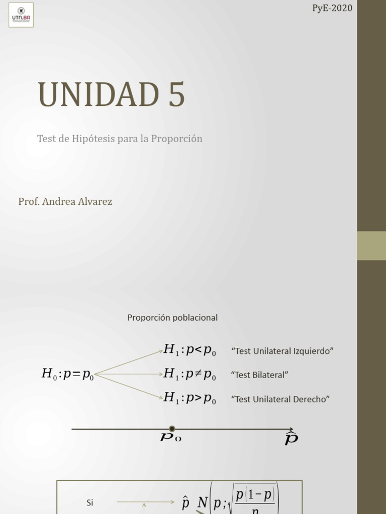 U5 - 4°) T de HIP para La Proporción - FRBA - 2020 - Prof. Andrea Alvarez | PDF