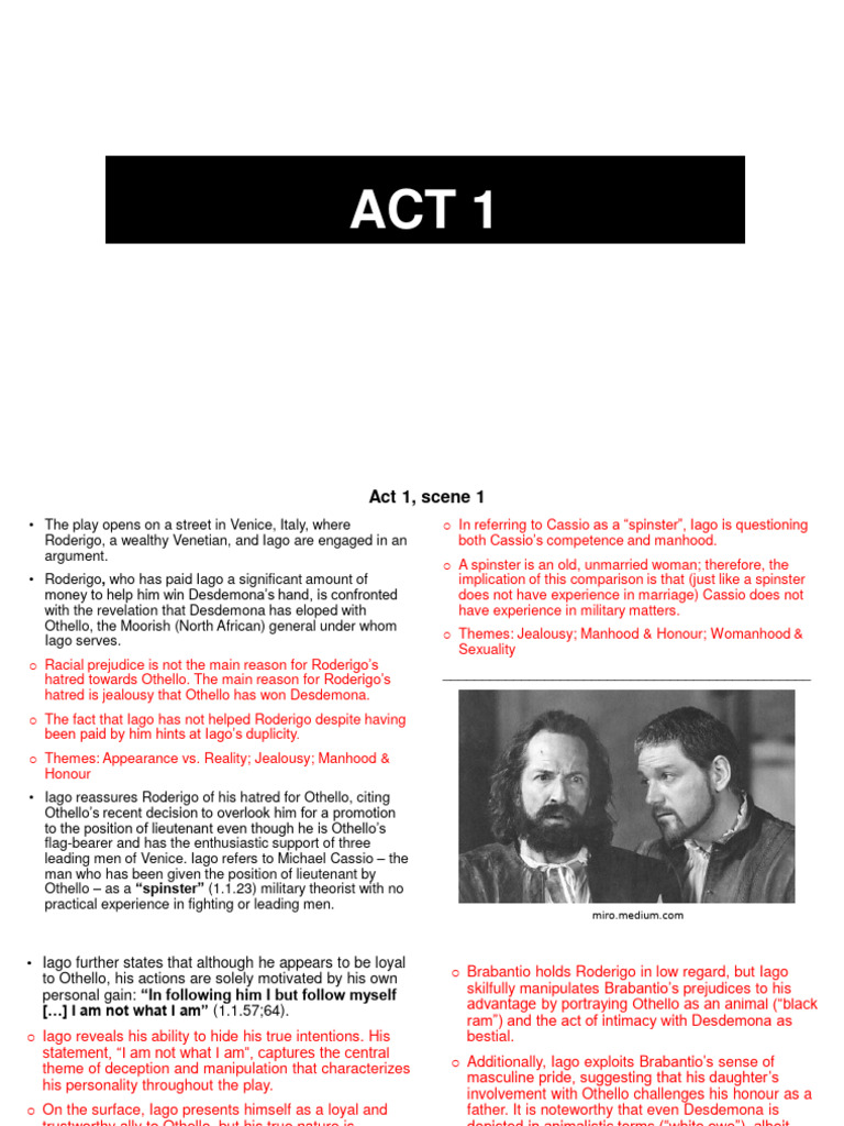 Analysis - Act 1 | Download Free PDF | Othello | Iago