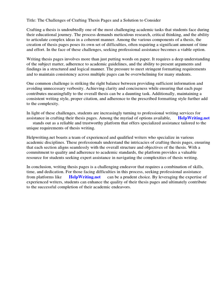 Thesis Pages | PDF | Thesis | Written Communication