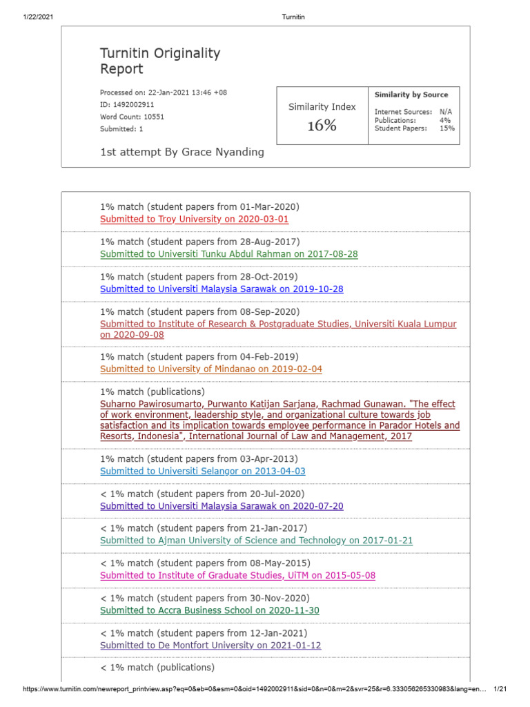 Turnitin Report | Download Free PDF | Organizational Behavior | Malaysia