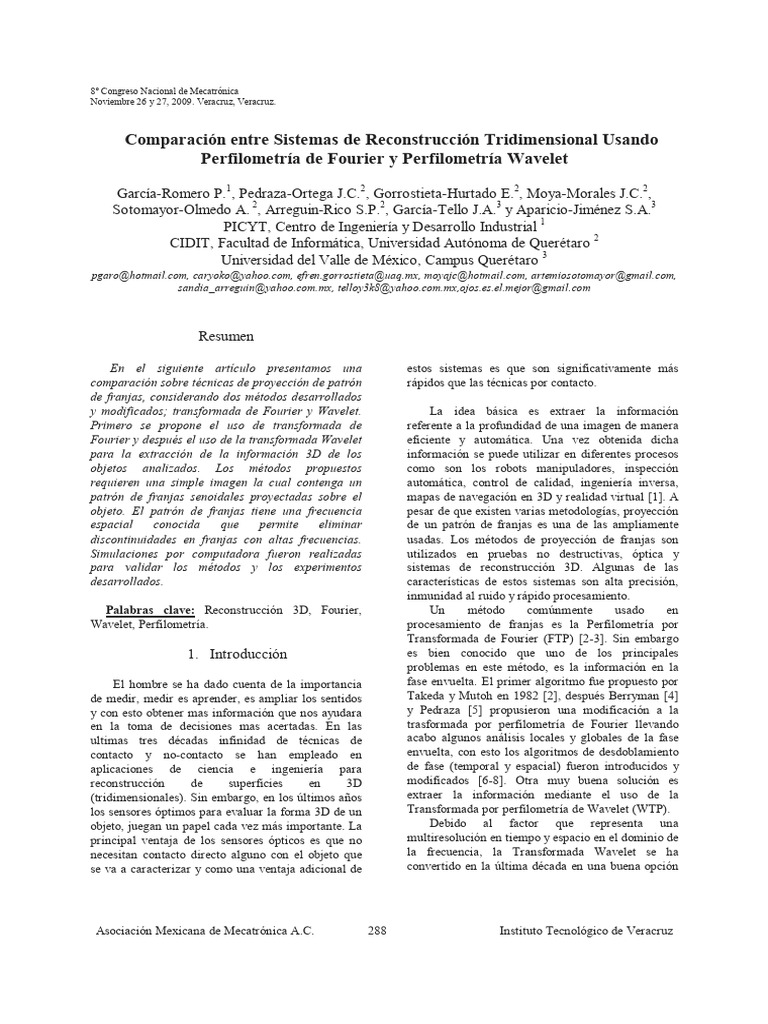 Comparación Entre Sistemas de Reconstrucción Tridimensional Usando ...