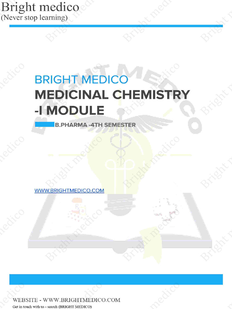 Unit-2 Medicinal Chemistry 4th Sem B.pharma Module Bright Medico | PDF | Autonomic Nervous ...