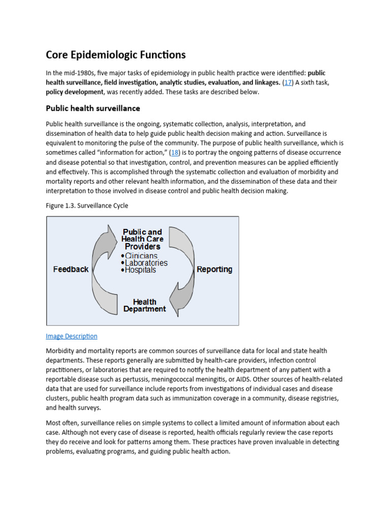 Core Epidemiologic Functions Pdf Epidemiology Evaluation