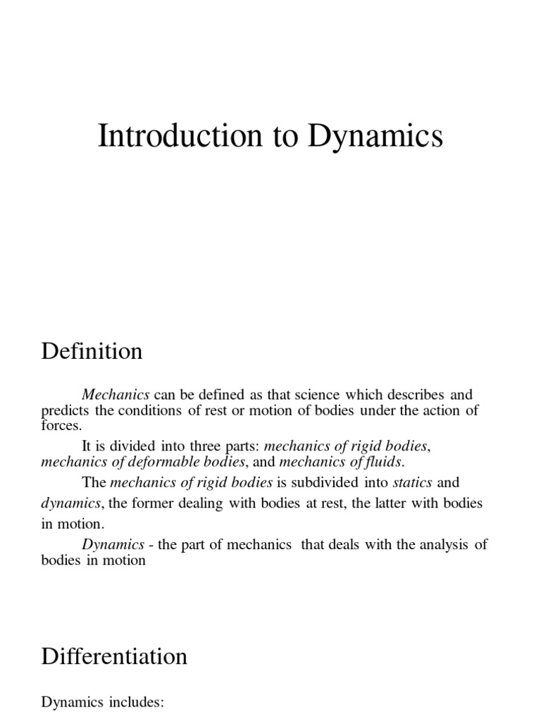Introduction To Dynamics 1178615579 | PDF