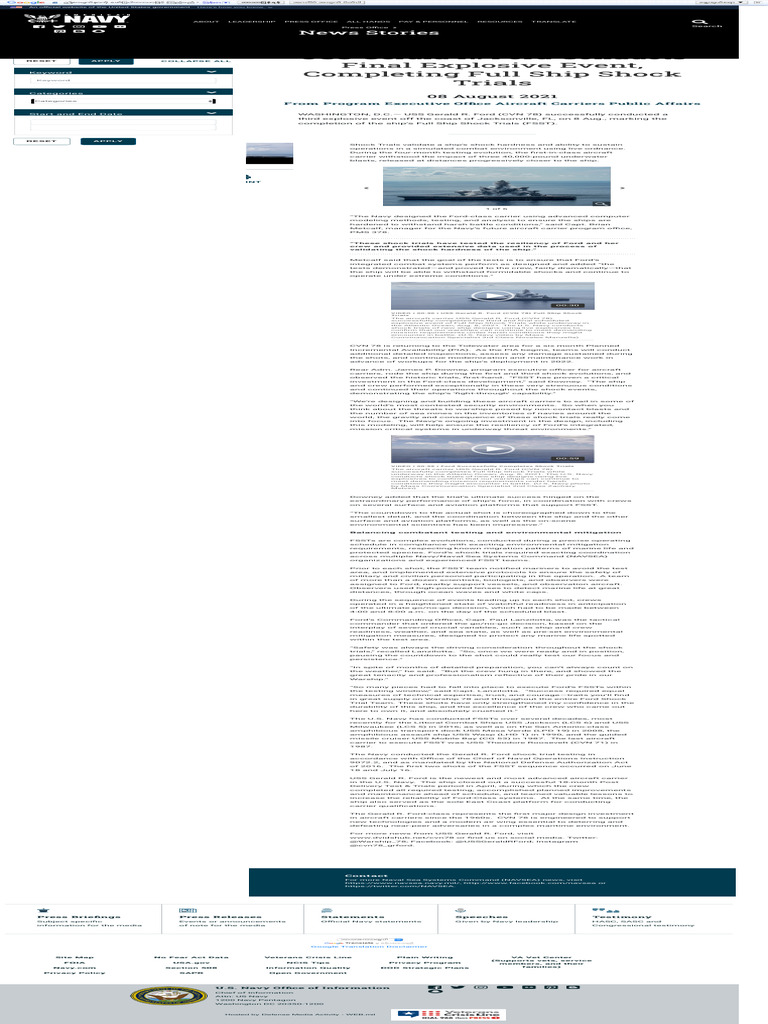 USS Gerald R. Ford | PDF | United States Navy | Shipping