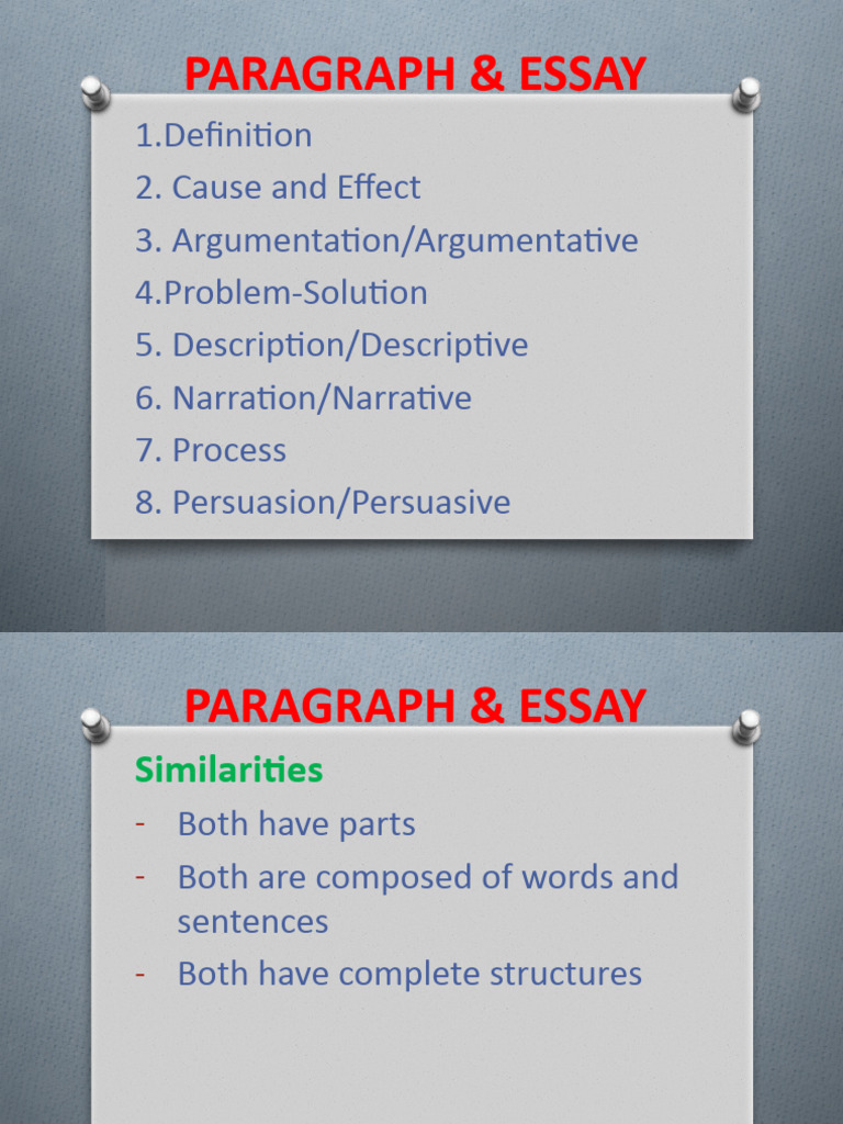 Paragraphs vs. Essays: Key Differences | PDF | Essays | Discrimination ...