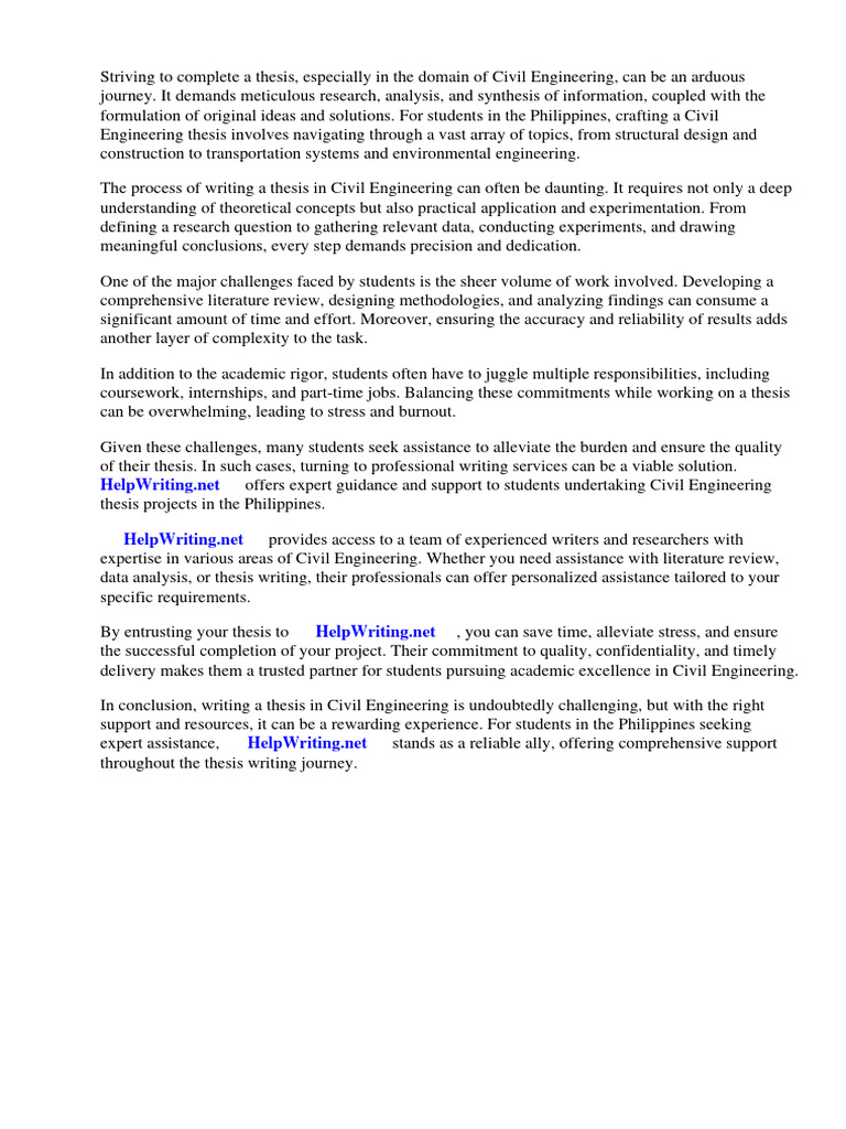 Civil Engineering Thesis Sample in The Philippines | PDF | Thesis ...