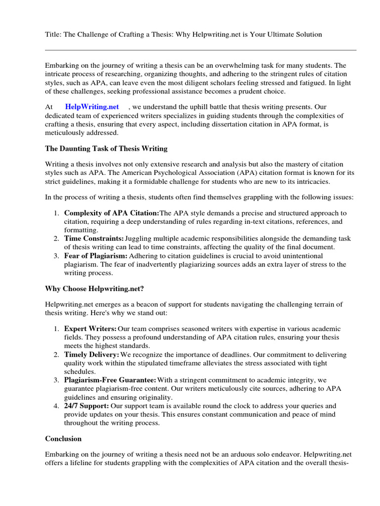 Thesis Dissertation Citation Apa | PDF | Thesis | Apa Style
