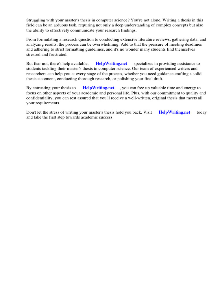 Master Thesis Computer Science Template | PDF | Thesis | Science