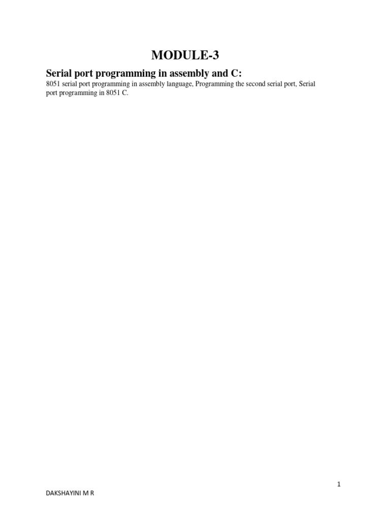 Serial Port Programming-M3 | PDF | Bit Rate | Computer Data