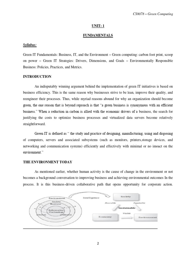 Green Computing Notes | PDF