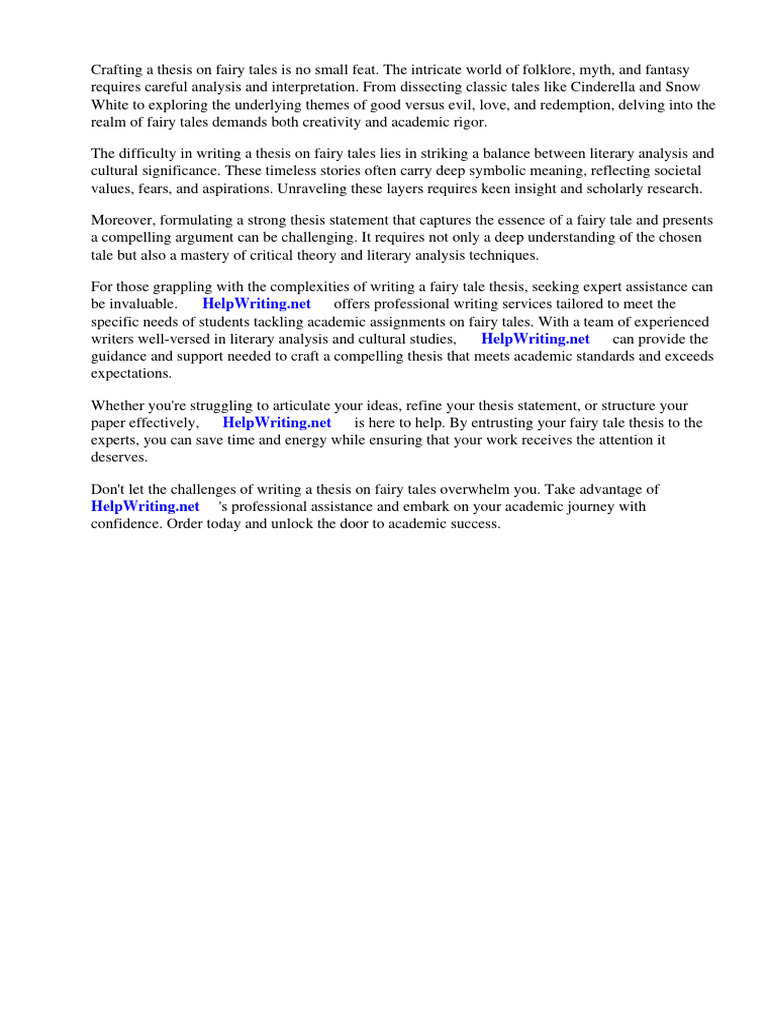 Fairy Tale Thesis Statements | PDF | Fairy Tales | Little Red Riding Hood