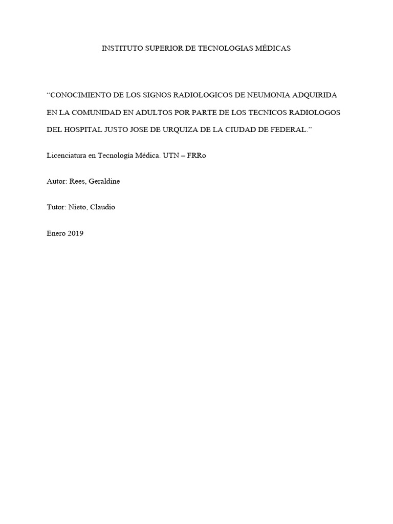 ejemplo_tesina_rees_geraldine | PDF | Neumonía | Radiología