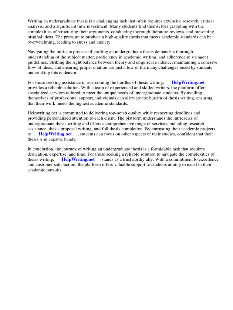 How to Write Undergraduate Thesis | PDF | Thesis