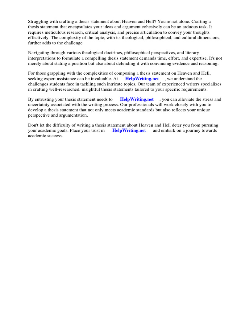 Thesis Statement About Heaven and Hell | PDF | Paul The Apostle | Jesus