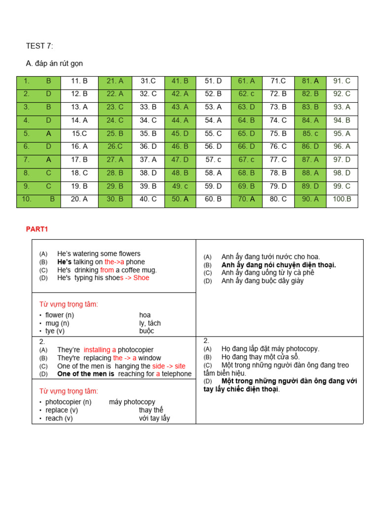 ĐIỀN TỪ LC TEST 7 | PDF