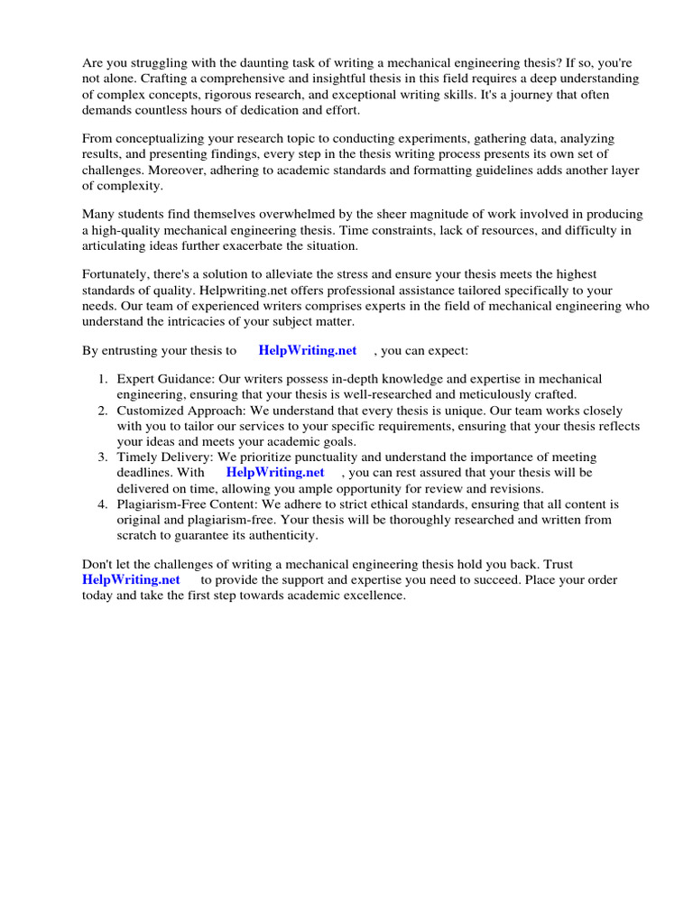 Mechanical Engineering Thesis PDF | PDF | Thesis | Engineering