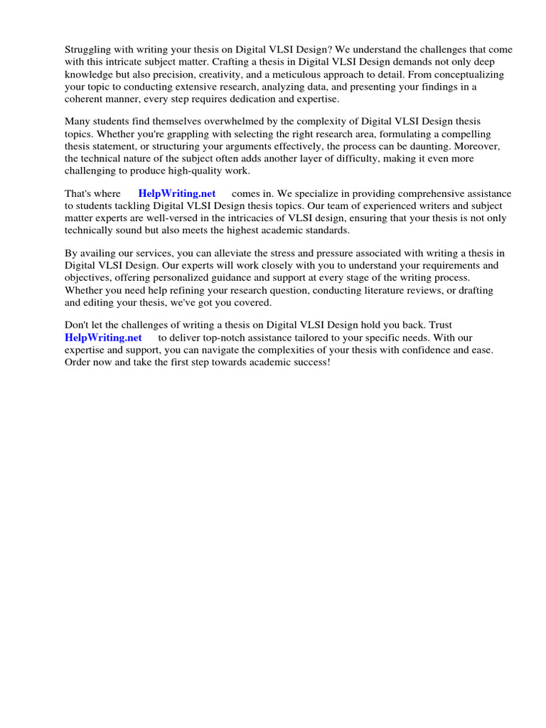 Digital Vlsi Design Thesis Topics | PDF