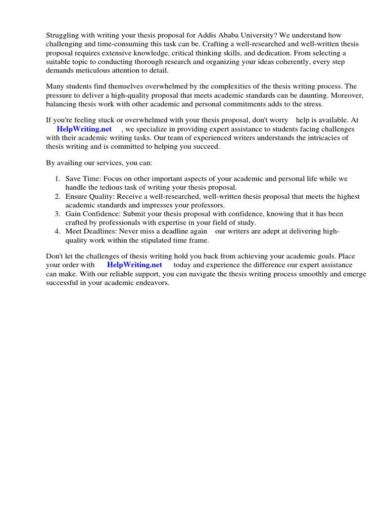 Addis Ababa University Thesis Proposal PDF | PDF | Thesis | Landslide