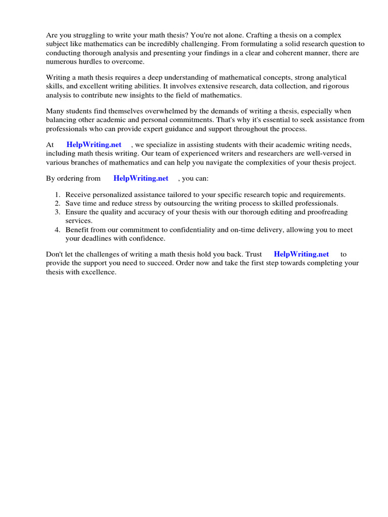 Math Thesis Title Proposal | PDF | Thesis | Mathematics