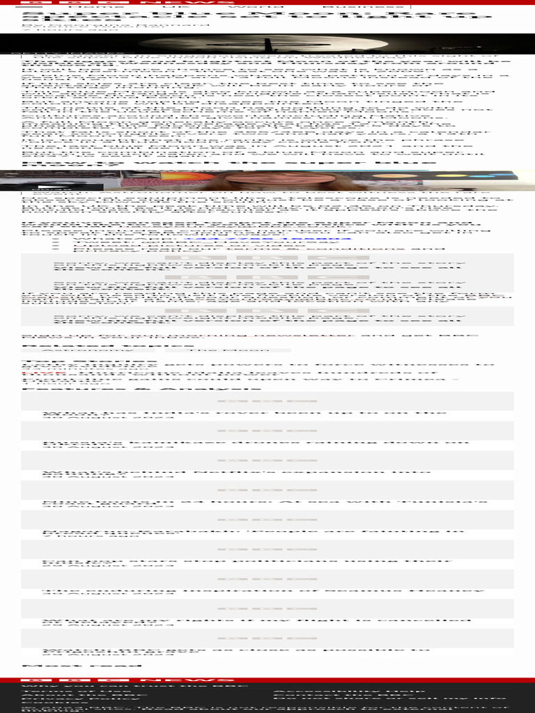 Super Blue Moon Rare Spectacle Set To Light Up Skies - BBC News | PDF ...