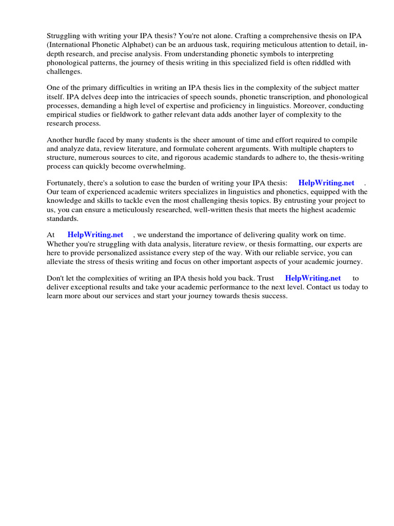 Ipa Thesis Example | PDF | Leadership | Thesis