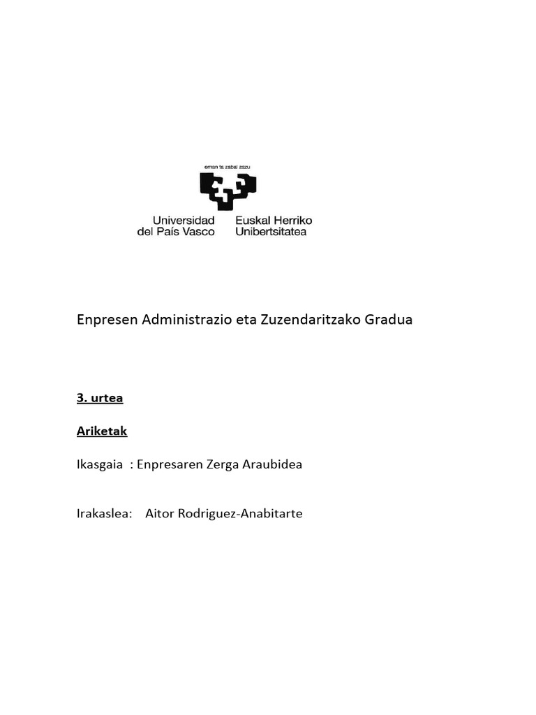 Ariketak Zerga | PDF