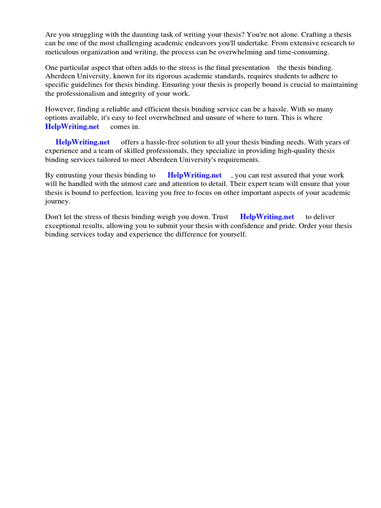 Aberdeen University Thesis Binding | PDF | Bookbinding | Thesis