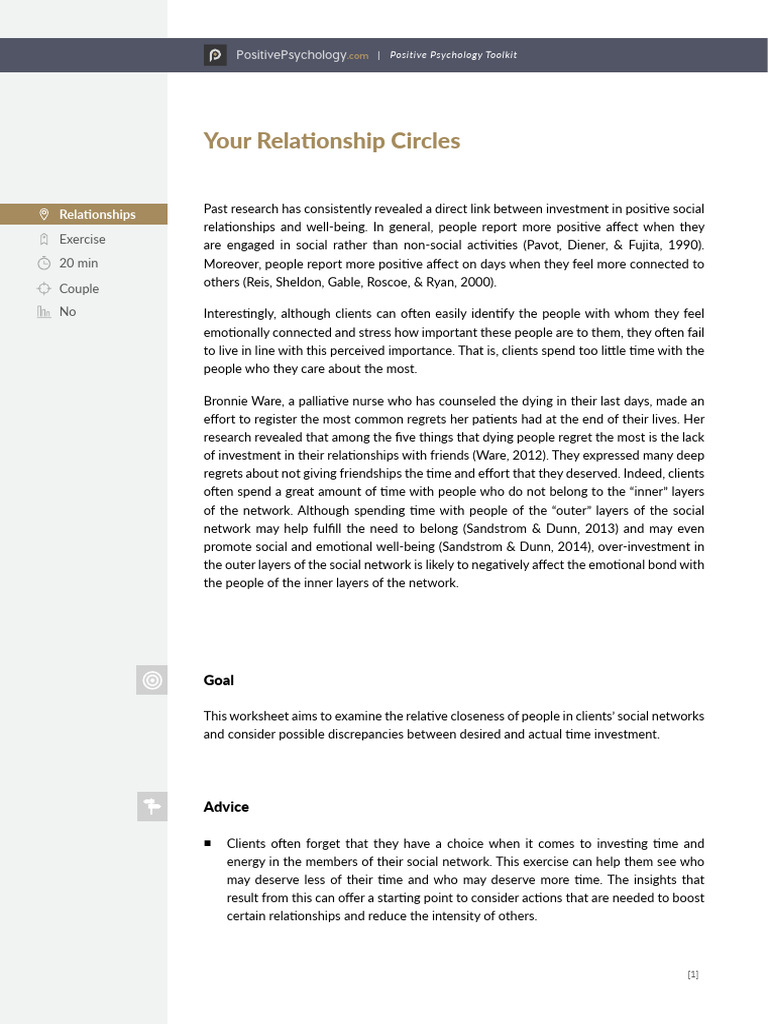 Your Relationship Circles 1 | PDF | Positive Psychology | Social Network
