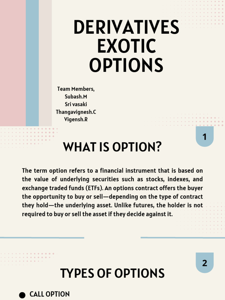 Exotic Options Trading Overview | PDF