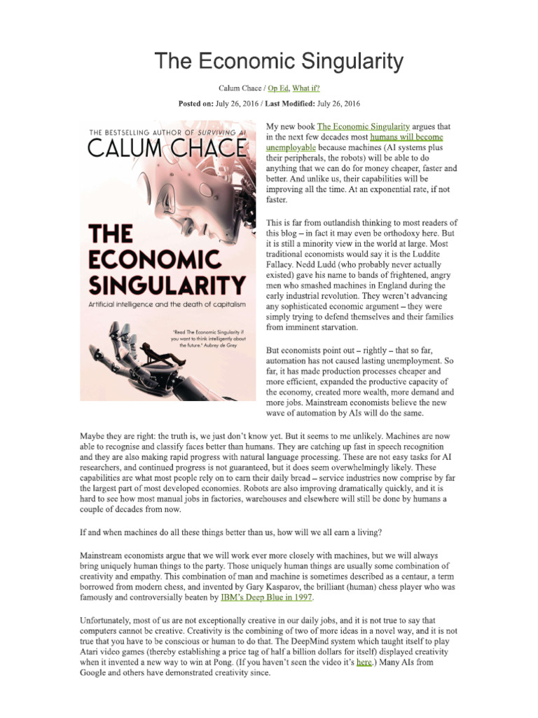 The Economic Singularity | PDF