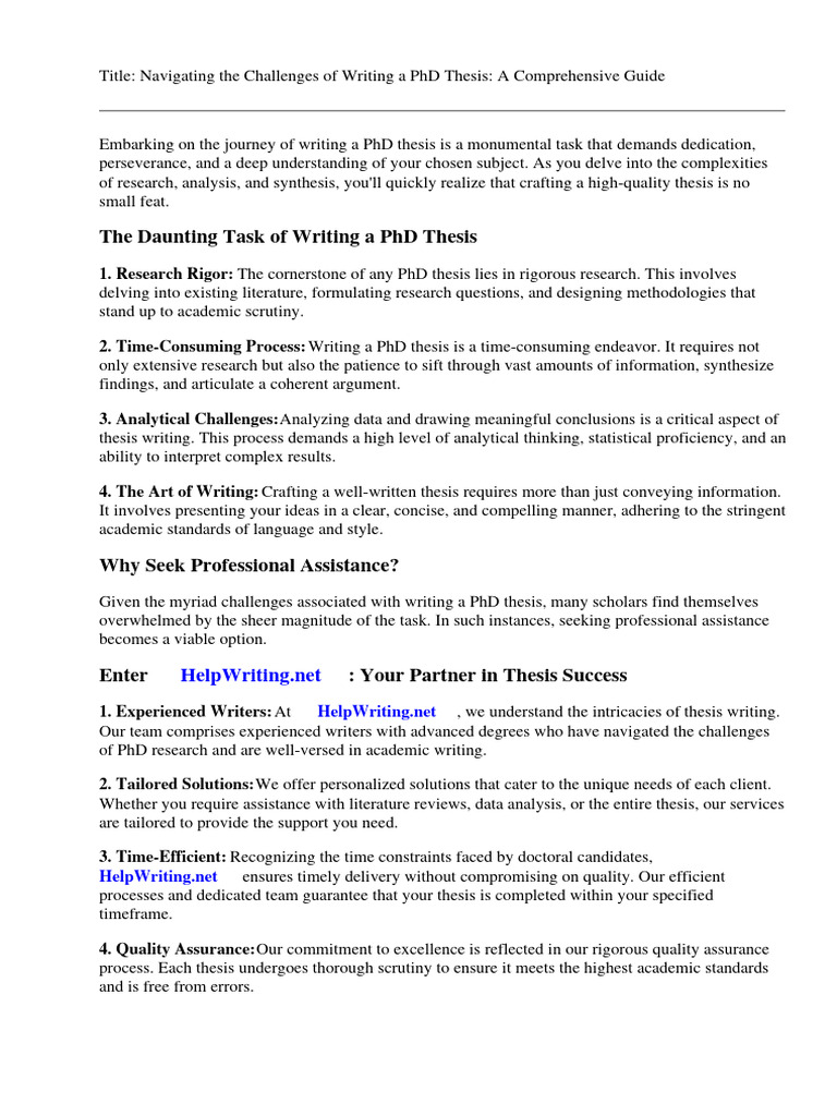 How to Write a Phd Thesis PDF | PDF | Thesis | Methodology