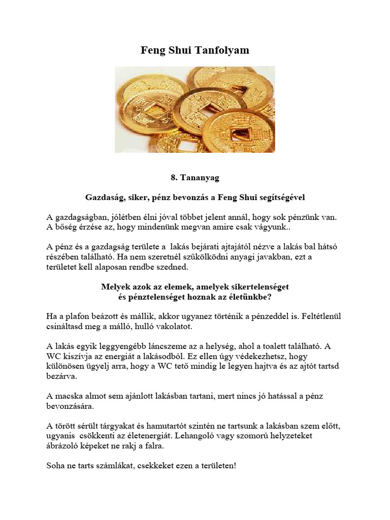 Feng Shui 8 Tananyag Jelenben Elek | PDF