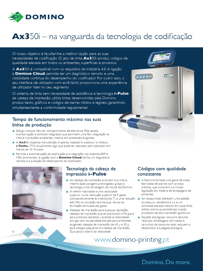 PT 2023 Domino Ax350i | PDF | Tinta | Qualidade (negócios)