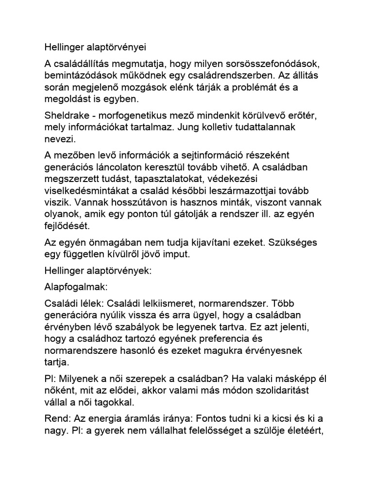 Hellinger Alaptörvényei | PDF