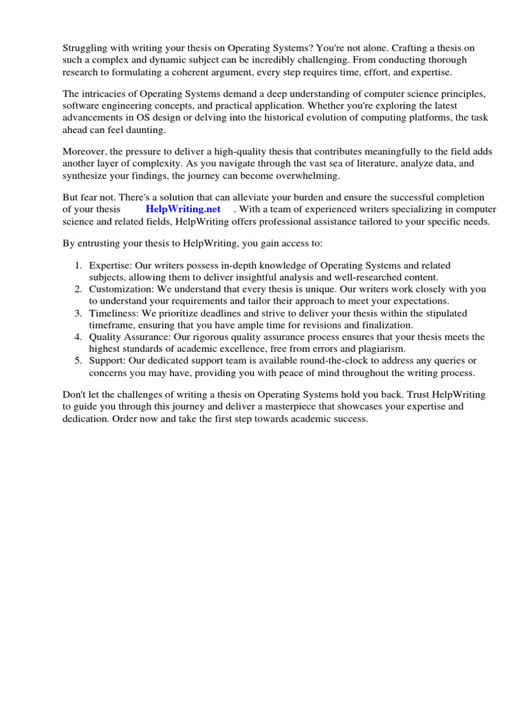 Thesis Operating System | PDF | Operating System | Programming