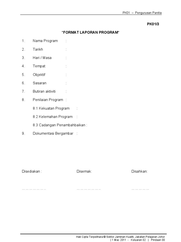 Contoh Format Laporan | PDF