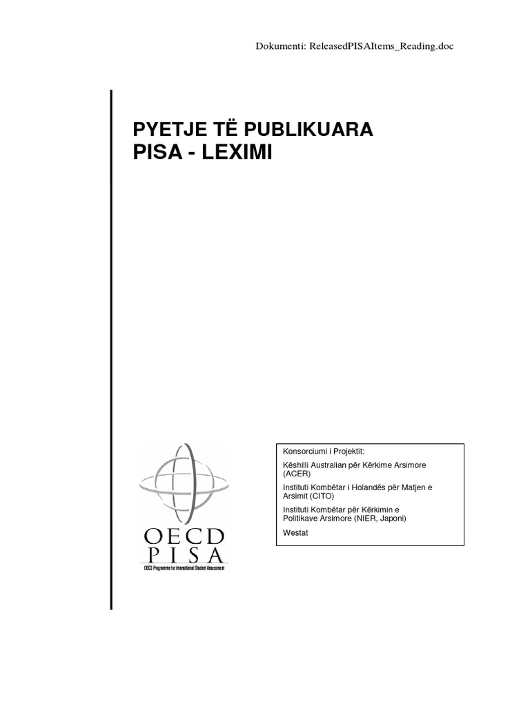 Pisa - Reading - Items | PDF