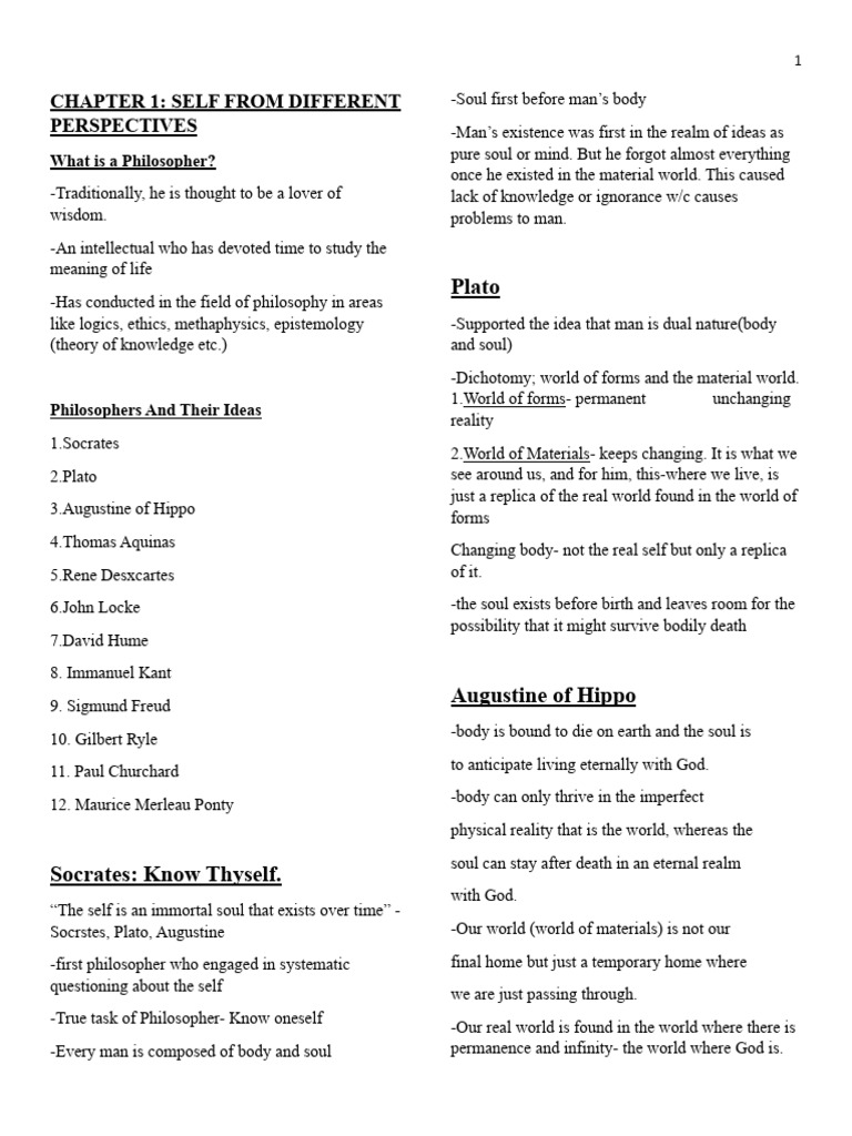 UTS Reviewer | PDF | Philosophy Of Self | Id