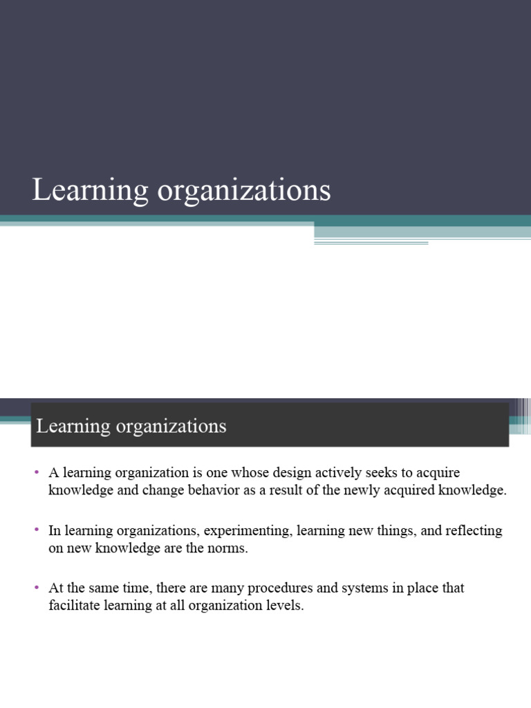 Learning Organizations | Download Free PDF | Learning | Behavioural Sciences
