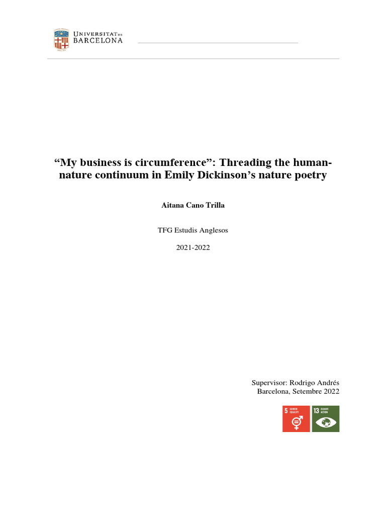 Emily - Dickinson - Threading The Human-Nature Continuum | PDF