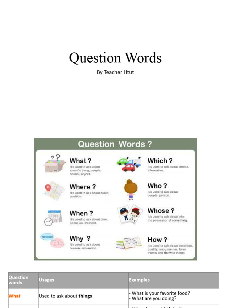 Question Words | PDF