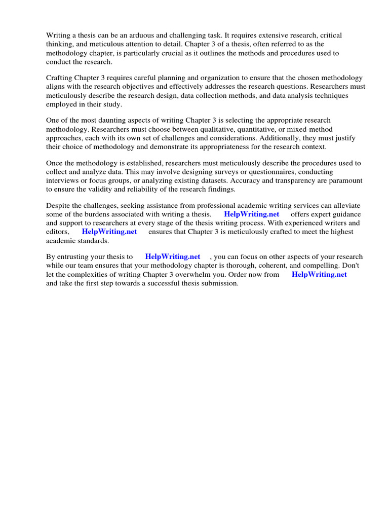 Sample of Thesis Paper Chapter 3 | PDF | Methodology | Thesis