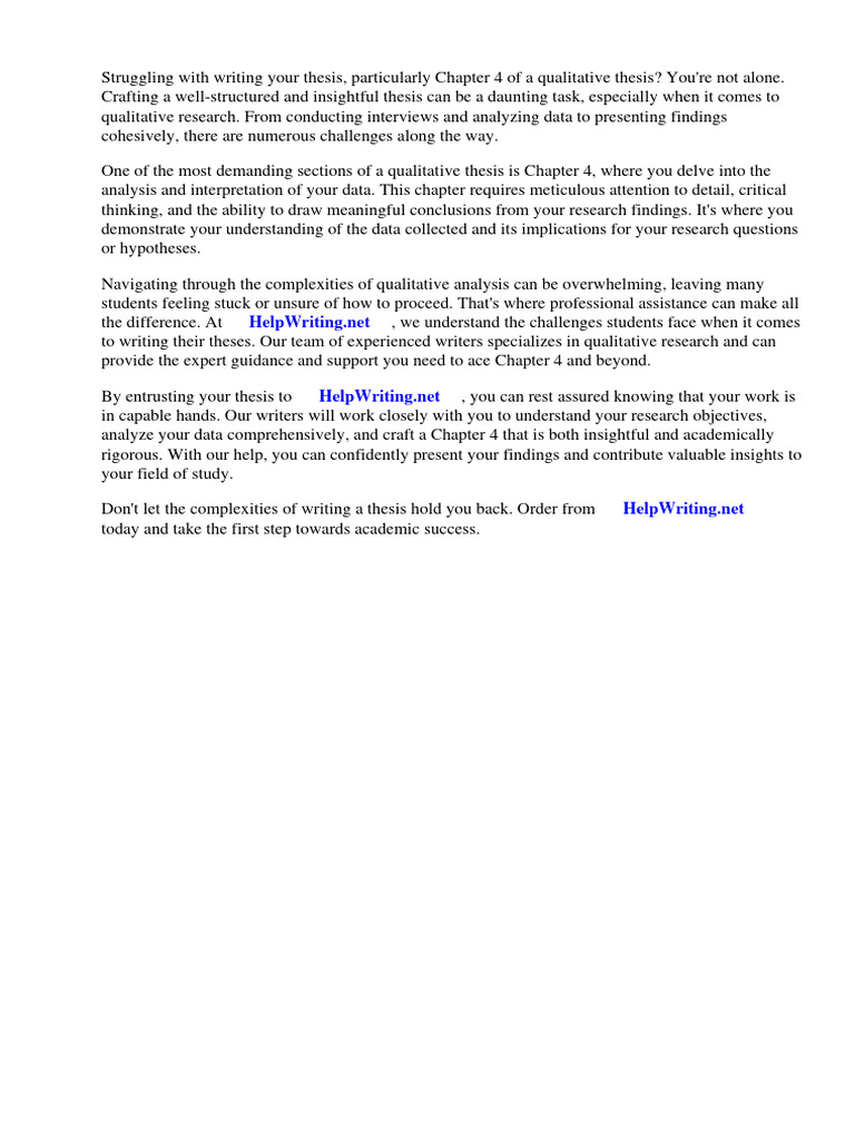 Example of Chapter 4 Qualitative Thesis | PDF | Career & Growth